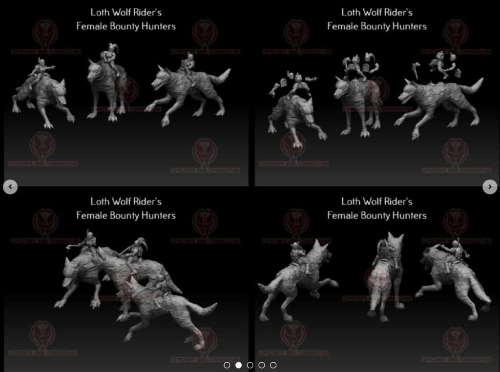 Loth Wolf with Riders – The Resin Engine