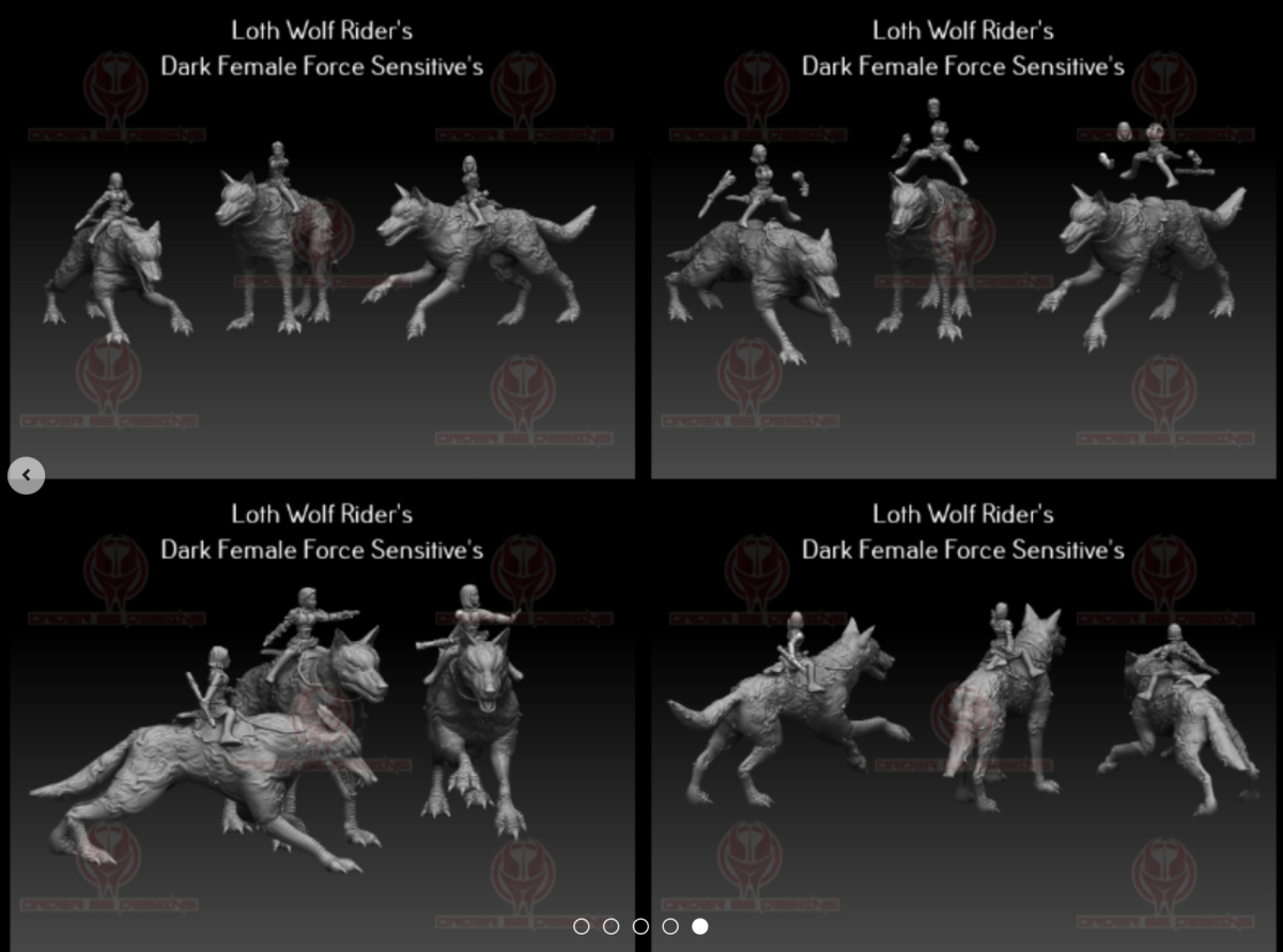 Loth Wolf with Riders – The Resin Engine
